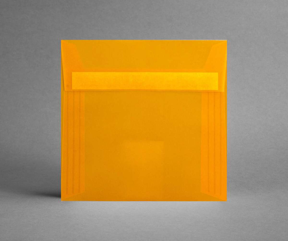 Kuverts in transparent-orange, 155 x 155 mm ohne Sichtfenster ...